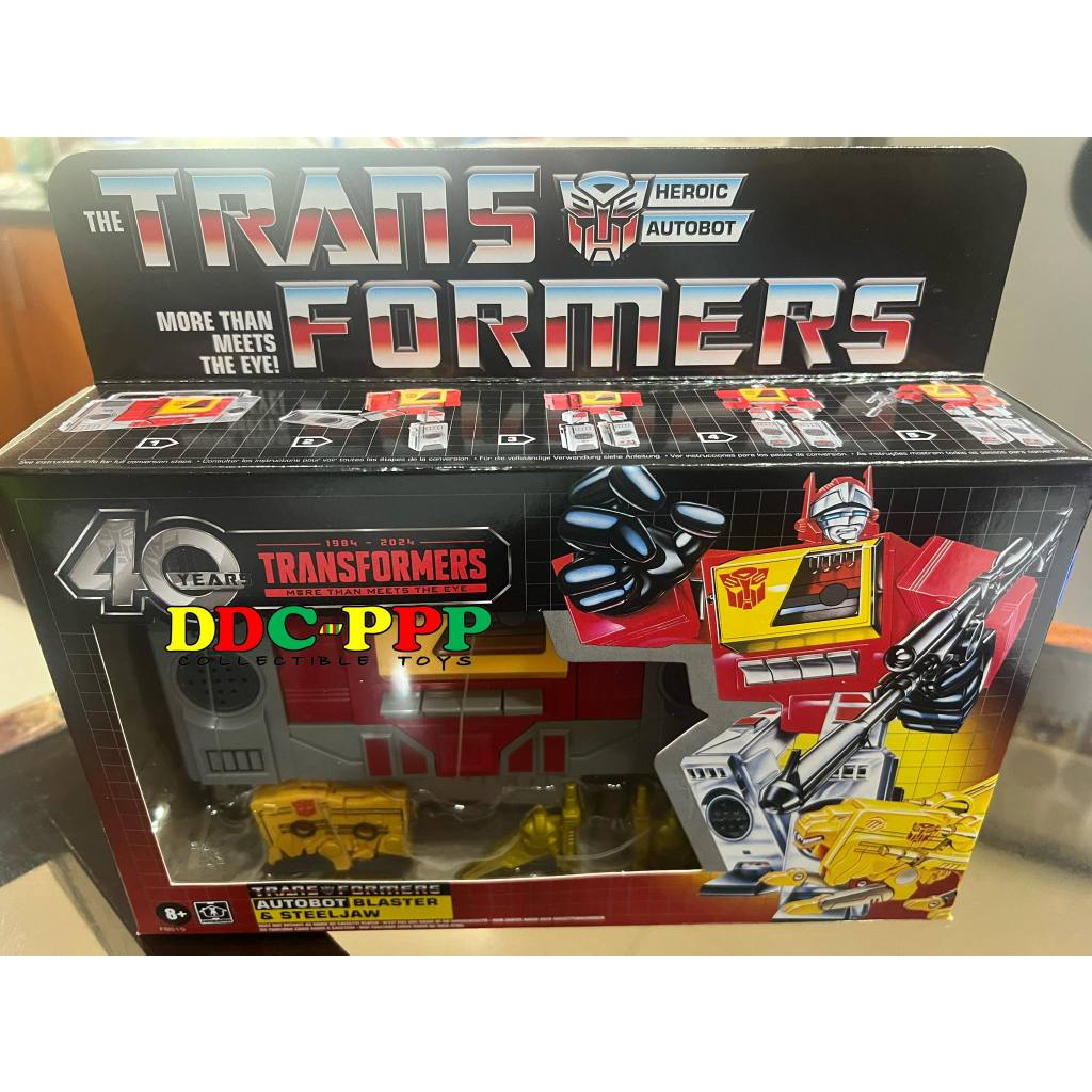 TRANSFORMERS TOYS RETRO 40TH ANNIVERSARY AUTOBOT BLASTER & STEELJAW ...