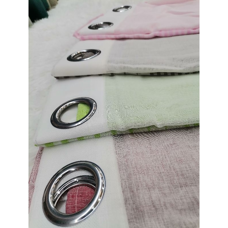 halfcurtain half stripe design, Ring type for window (140x140cm)WJ ...