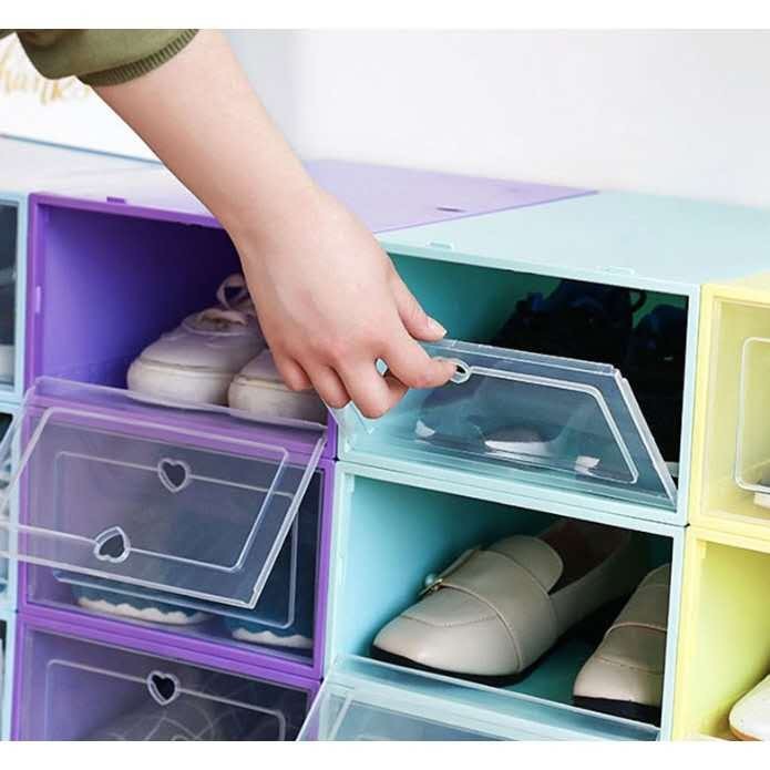 Clamshell colorful shoe box shoe storage boxes can be combined and ...