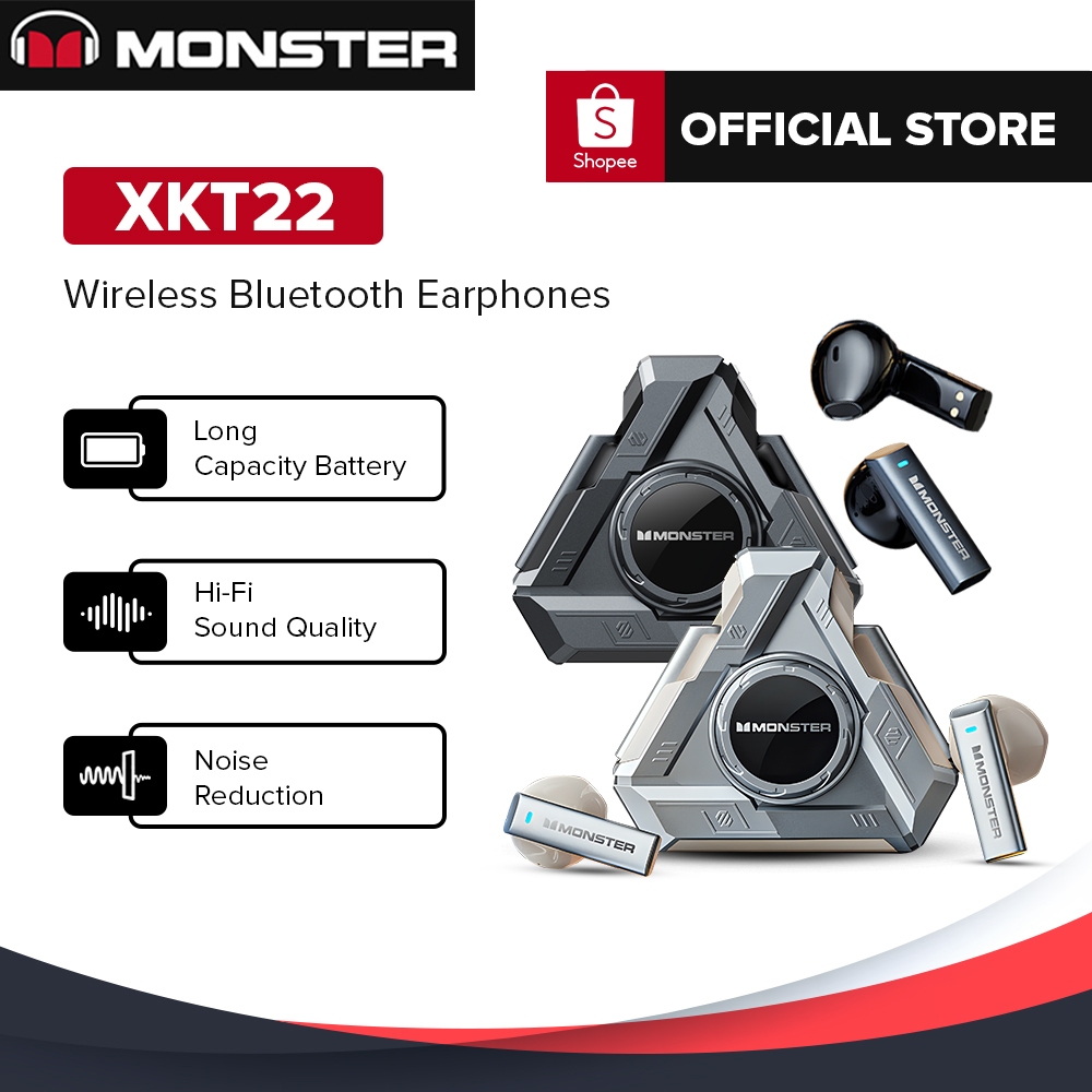 Monster AIRMARS XKT22 True Gaming Earphones Bluetooth V5.4 HIFI Stereo ...