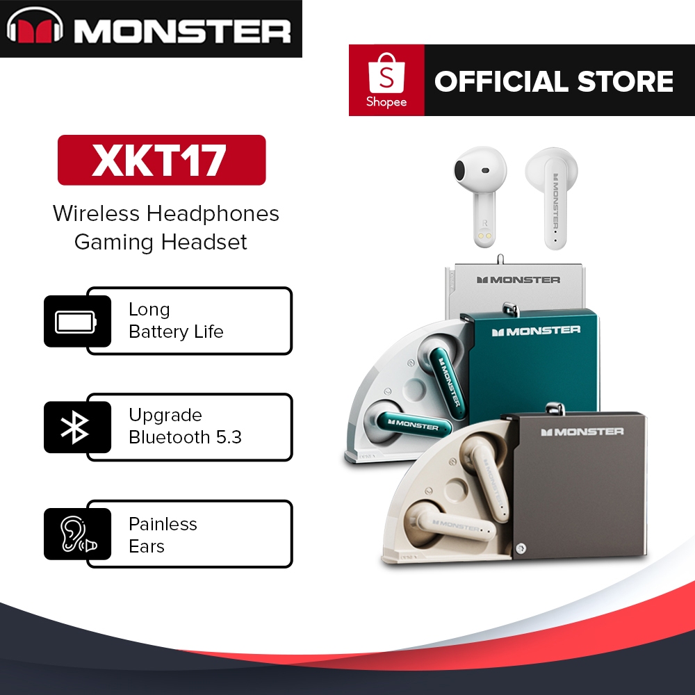 Monster XKT17 True Wireless Bluetooth Earphones V5.3 Semi-in-ear HIFI Sound Quality Smart Touch ...