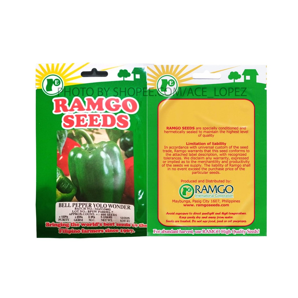 Ramgo RPD Seeds Bell Pepper Yolo Wonder Variant als21207 | Shopee ...