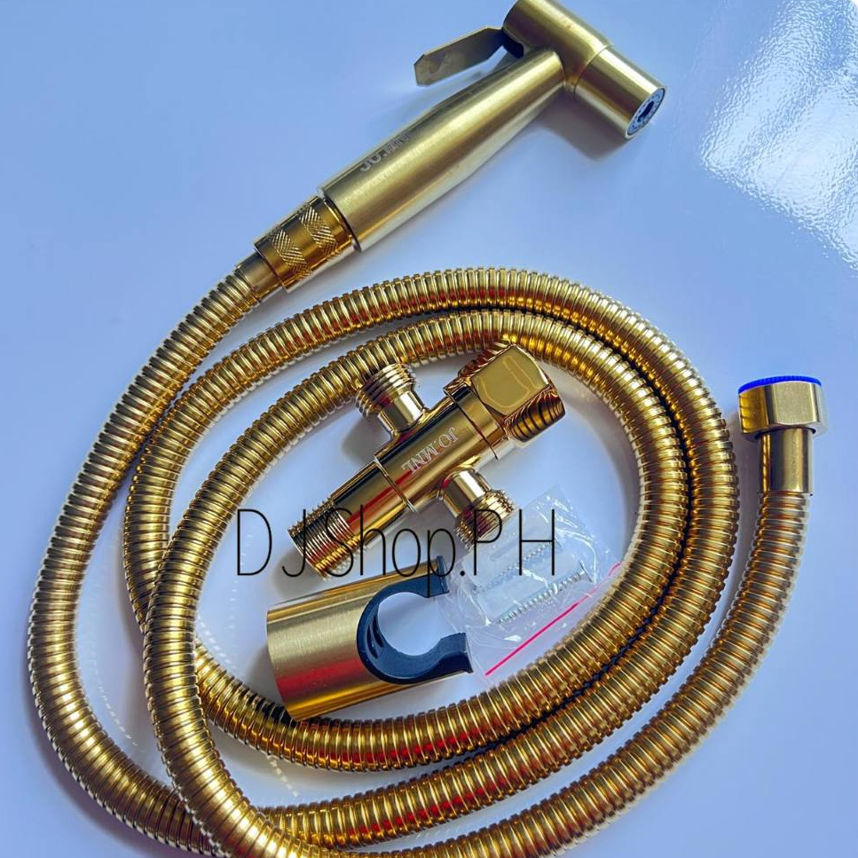 Brass Gold Bidet set with Angle Valve SUS 304 Stainless | Shopee ...