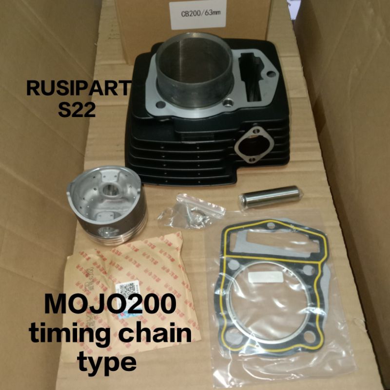 RUSI MOJO200 cylinder block kit timing chain type 63mm | Shopee Philippines