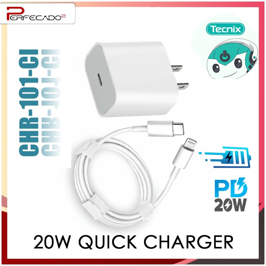 TECNIX CHR-101-Ci 20W PD Type-C Charger Adapter Fast Charging Charger ...