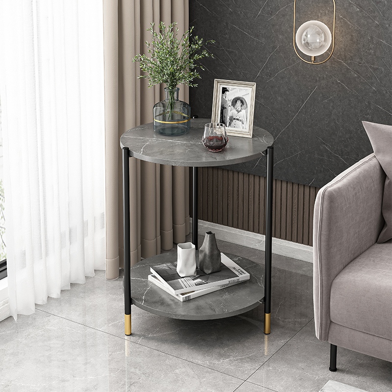 A few light luxury small tea tables by the sofa, minimalist small round ...