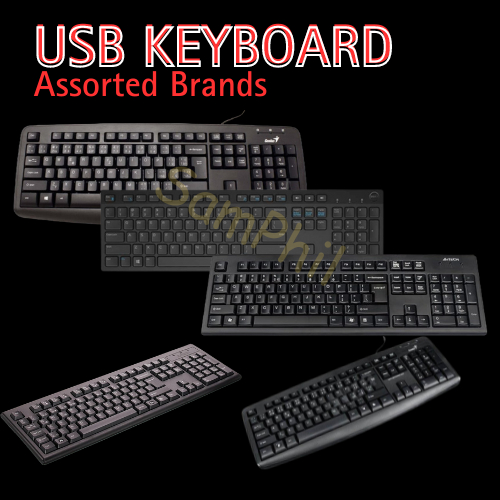 Branded USB Keyboard Black Heavy Duty all original soft keys Assorted ...