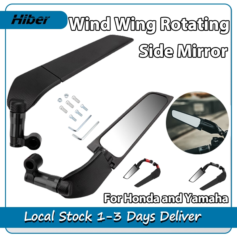 Motorcycle CNC Wind Wing Rotating Side Mirror Universal For Honda ...