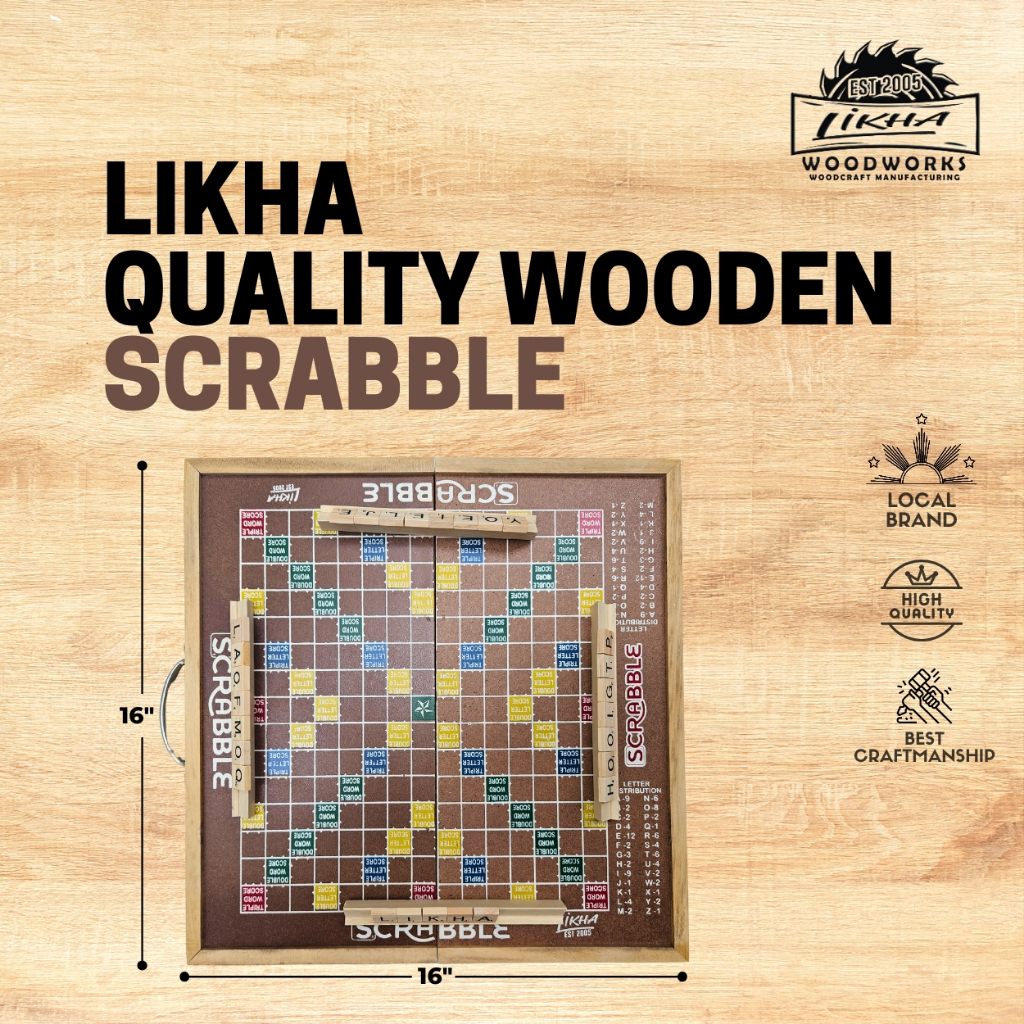 Likha Scrabble Quality Wooden Foldable Game Board | Shopee Philippines