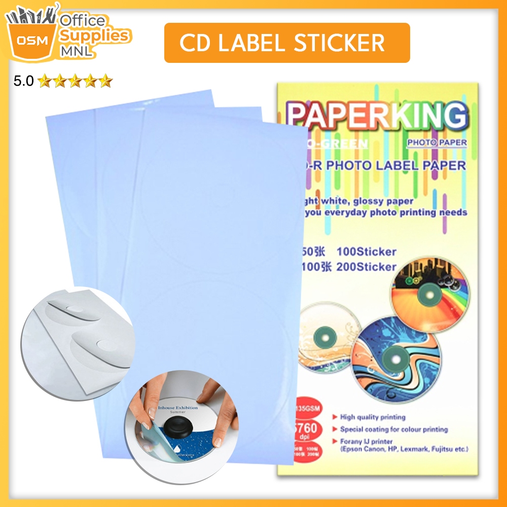 Glossy CD Sticker / Yasen CD Label (100 circle / pack) | Shopee Philippines