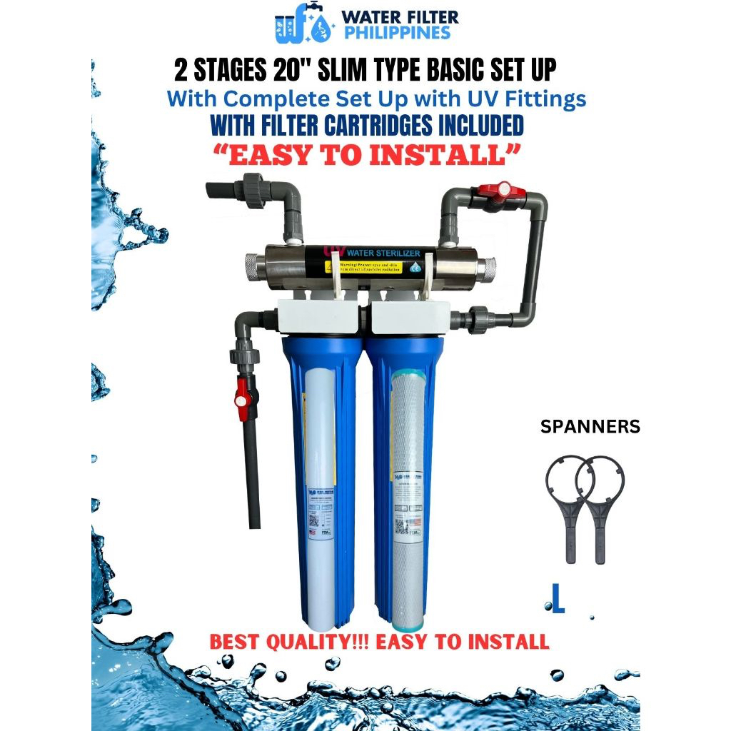 Water Filtration System Top Selling 2 Stages 20" Slim Type Basic Set Up ...