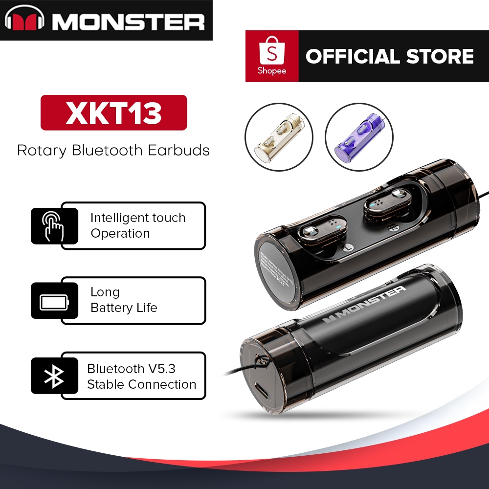 Monster XKT13 BT5.3 Wireless Bluetooth Earbuds Subwoofer HIFI Surround ...