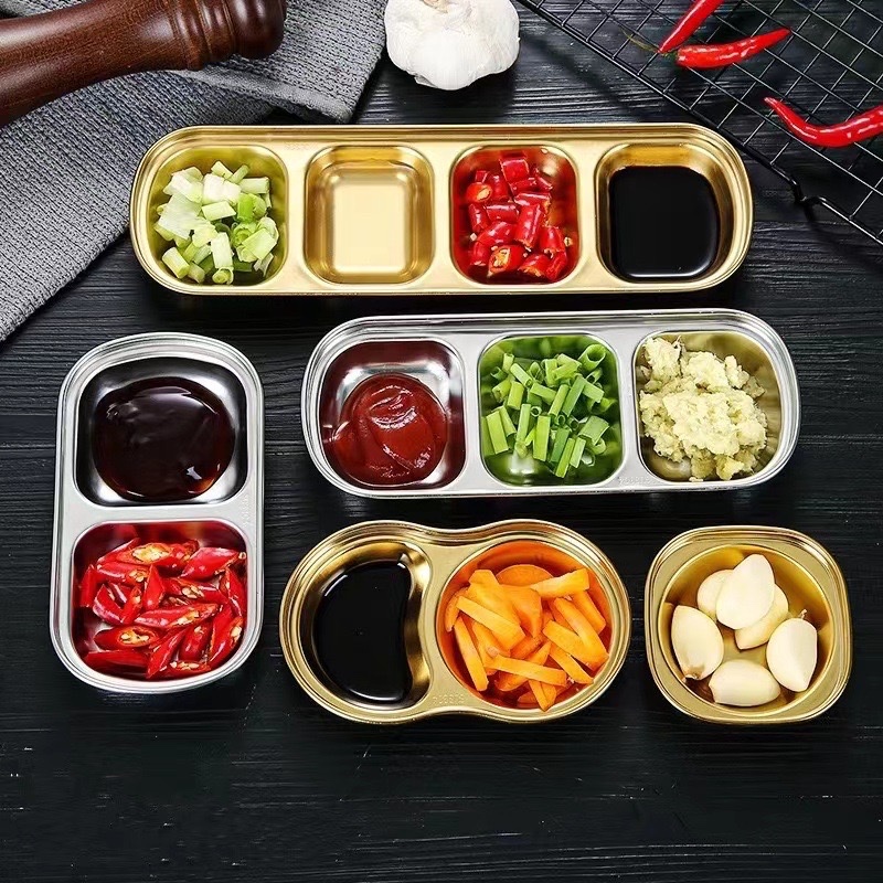 Stainless Steel Korean Style Multiple Sauce or Side Dish Plate | Shopee ...