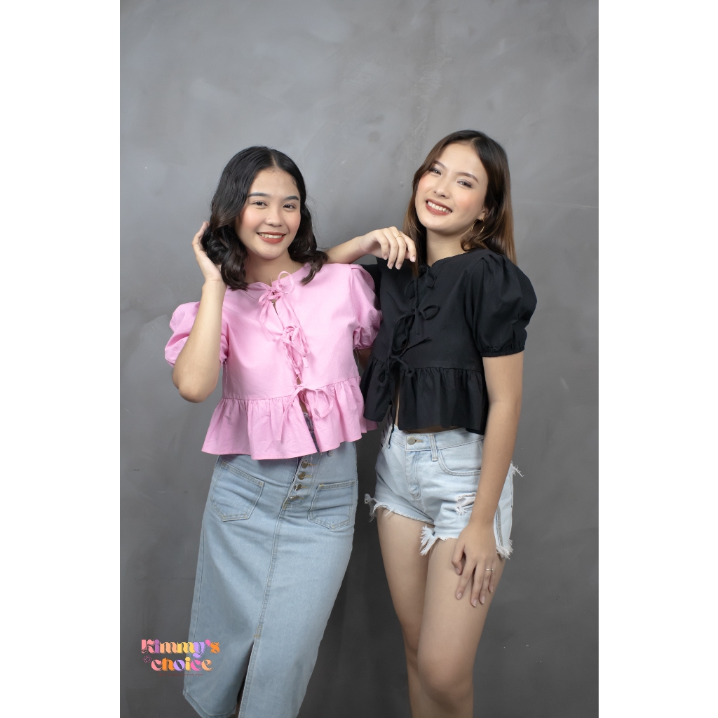Kimmy's Choice - Ganni Self Tie Ribbon Top | Shopee Philippines