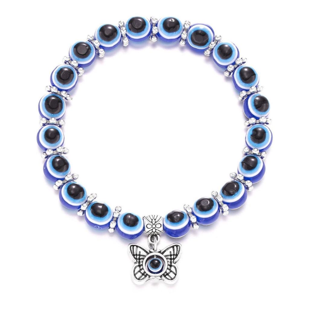 Evil Eye Hamsa Blue Hand of Fatima Turkish Lucky Evil Eye Bracelet for ...