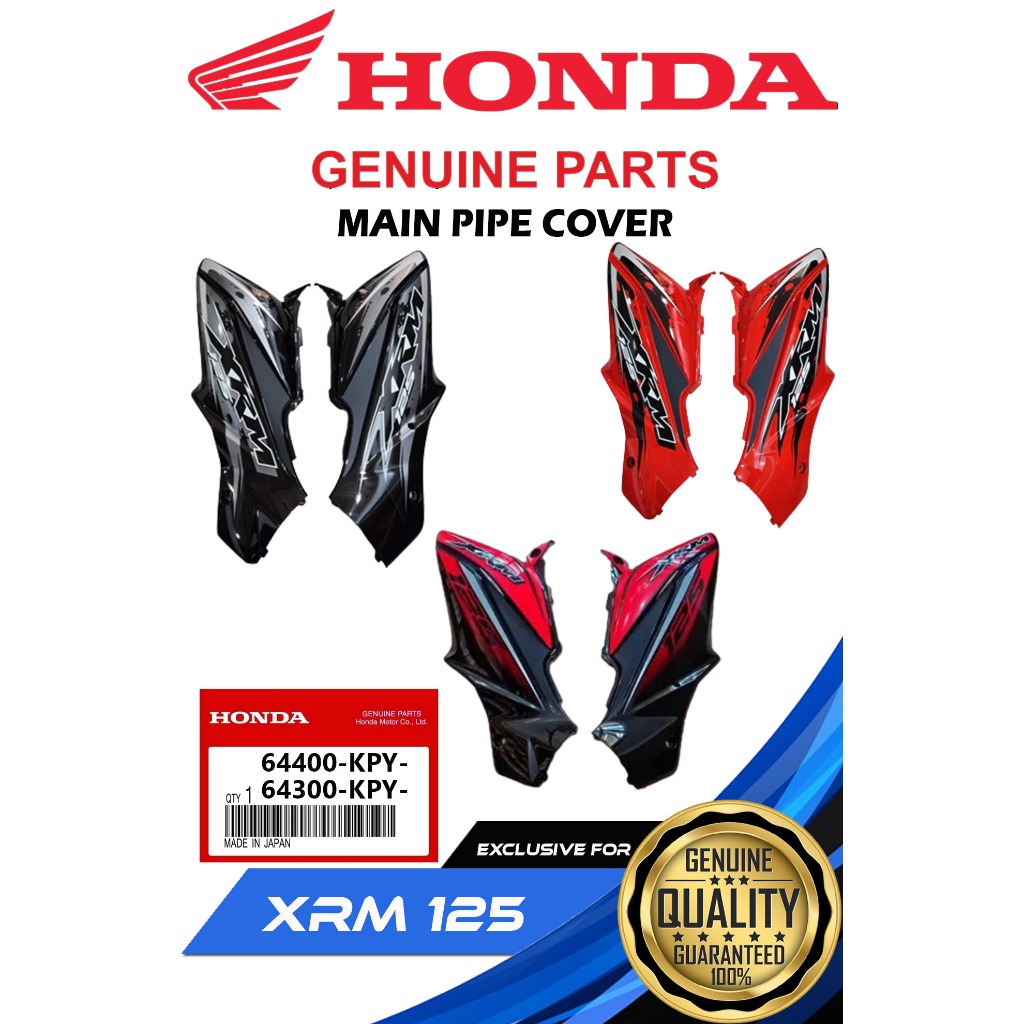 HONDA GENUINE COVER, MAIN PIPE SIDE FOR XRM 125 MOTARD / TRINITY ( SET ...