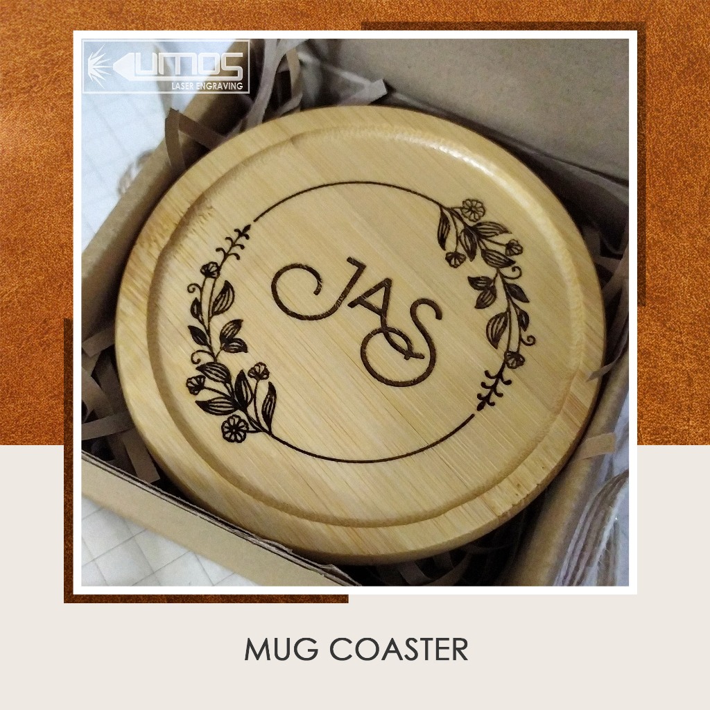 Personalized Mug Coaster - Bamboo | Shopee Philippines