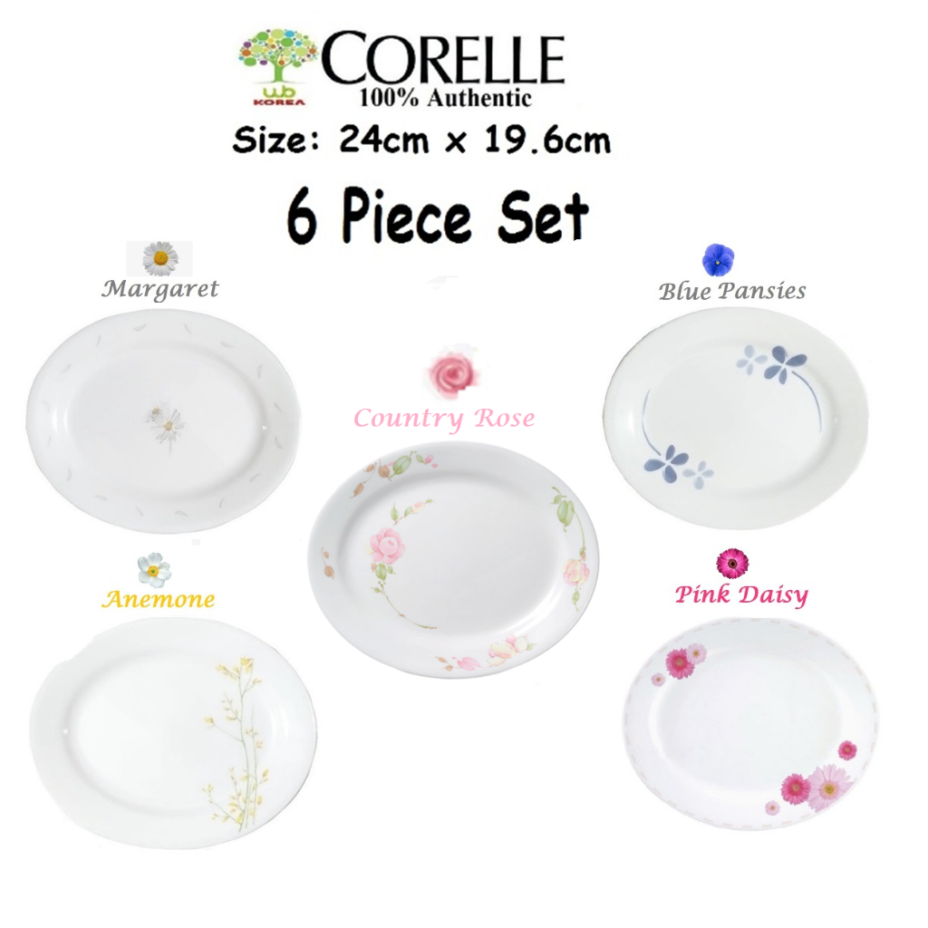 CORELLE Oval Serving Plate 24cm x 19.6cm (6pcs) | Shopee Philippines