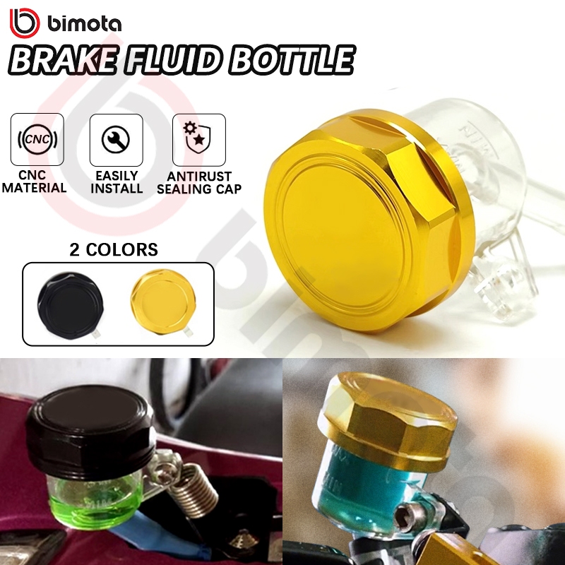 Biomota Brake Fluid Tank Universal Alloy Cap Clear Tank For Brake ...