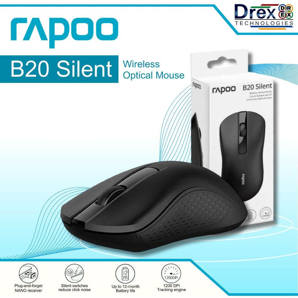 Rapoo B20 Silent Wireless Optical Mouse | Shopee Philippines