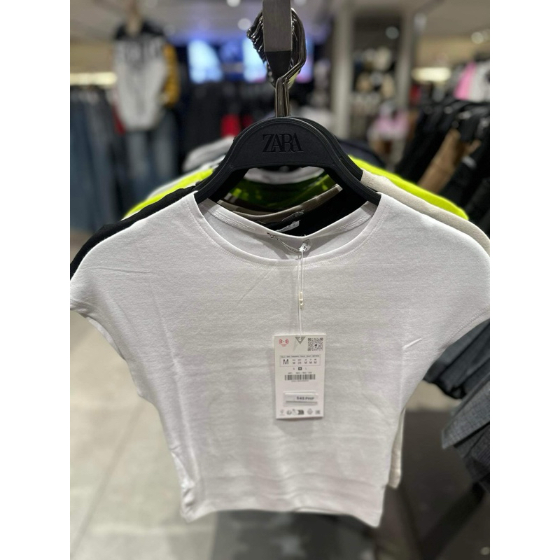 Zara Soft Crop Top for Women • Authentic Overrun (Neutral Color • Black ...