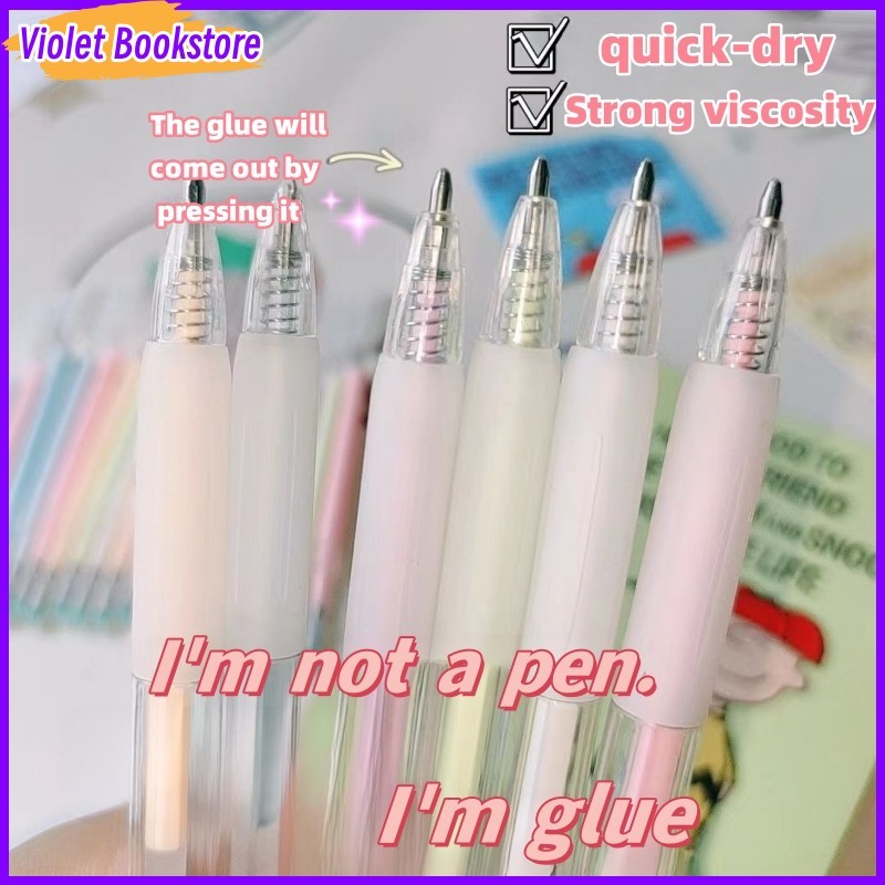 Solid Glue Stick Pen Shape Candy Color Quick-drying Glue Stick Pen ...