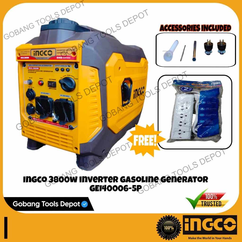 INGCO 3800W INVERTER GASOLINE GENERATOR GEI40006-5P | Shopee Philippines