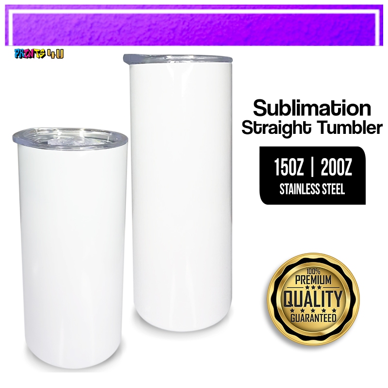 White Sublimation Coated Blank Tumbler Skinny Slim 15oz Sublimation ...