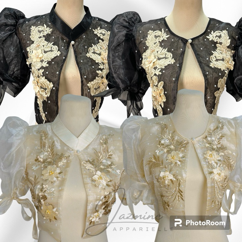 FILIPINIANA BOLERO TOP | w/ PATCHING LACE | PUFF SLEEVES | ONHAND AND ...
