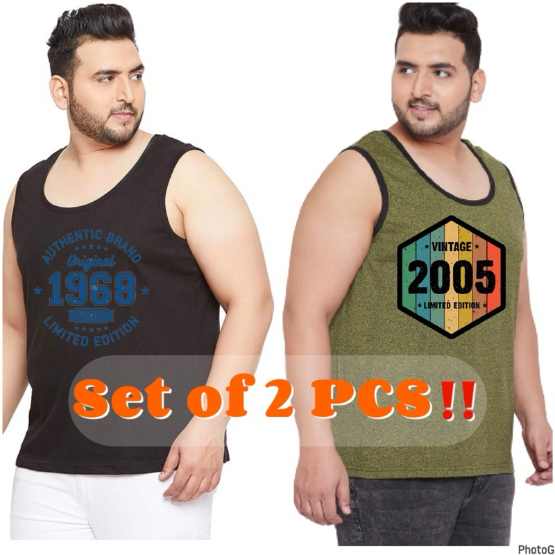 ( Set of 2 PCS ) BIG SIZE Sando for Men with Statement Print - Large to ...