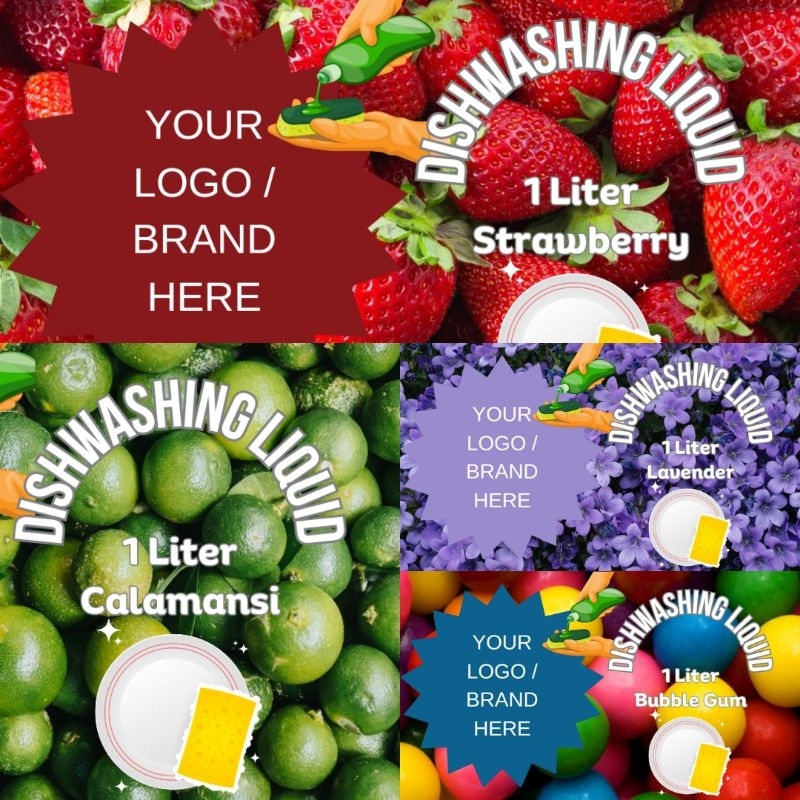 50pcs Sticker Label Dishwashing Liquid Waterproof Machine Cut | Shopee ...