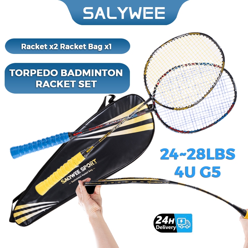 SALYWEE Torpedo Carbon Fiber Badminton Racket Original Composite 24 ...