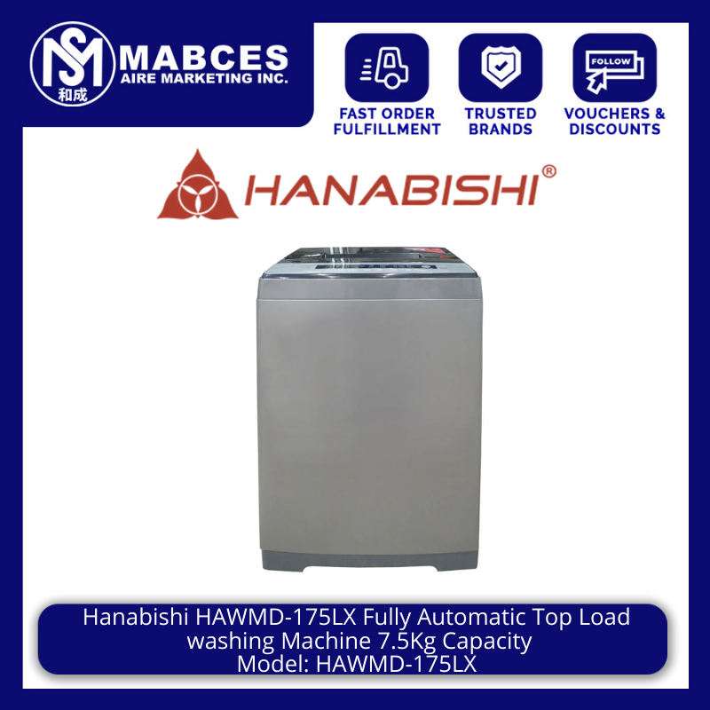 Hanabishi HAWMD-175LX 7.5Kg Fully Automatic Top Load washing Machine ...