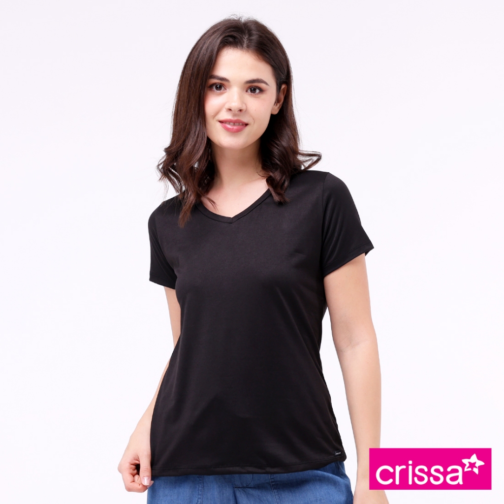 Crissa Cotton Spandex Plain Knits Short Sleeves Blouse CSLT15-0002 ...