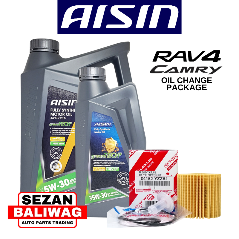 AISIN GREENTECH 5W-30 FULLY SYNTHETIC 5 LITERS MOTOR OIL W/ OIL FILTER ...