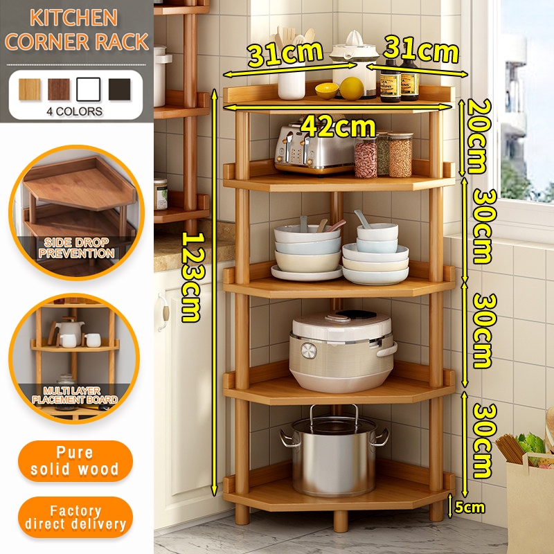 Kitchen Storage Rack Triangle Corner Storage Rack Floor Corner Multi ...