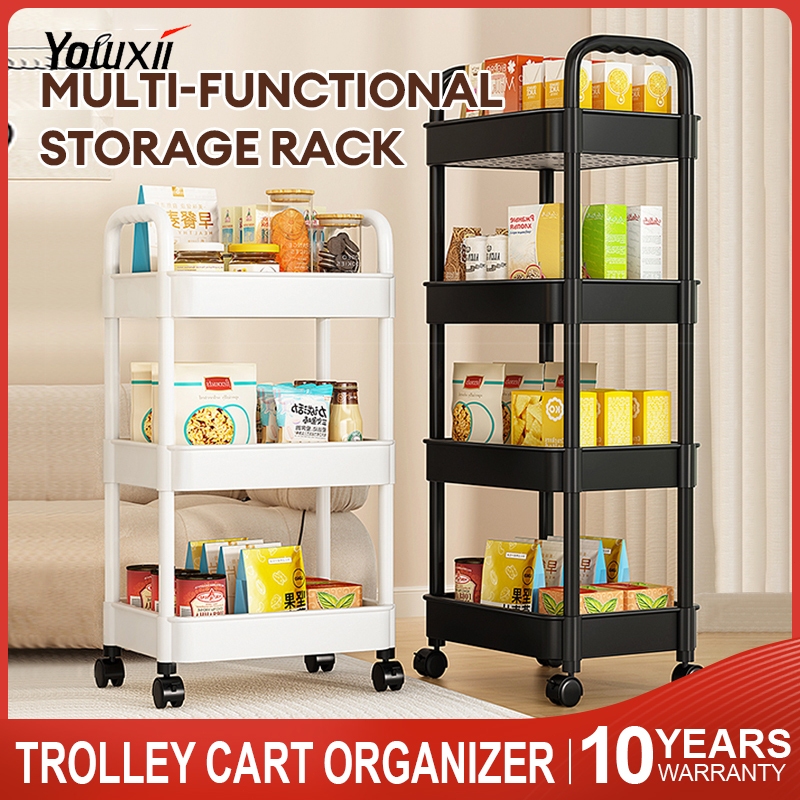 Yowxii 2/3/4 Layer Trolley Cart Organizer Storage Shelf Moving Rack ...