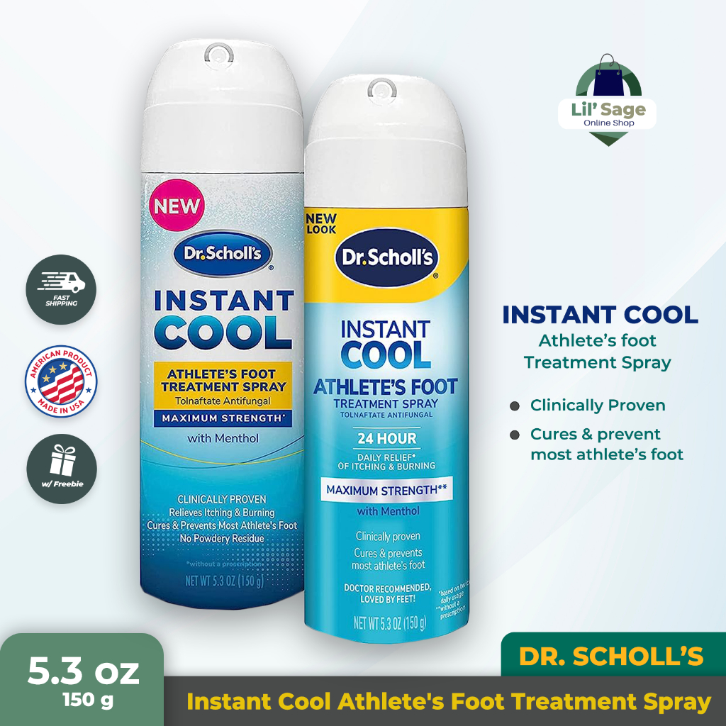 Dr. Scholl's Instant Cool Athlete's Foot Treatment Spray 5.3 oz ...