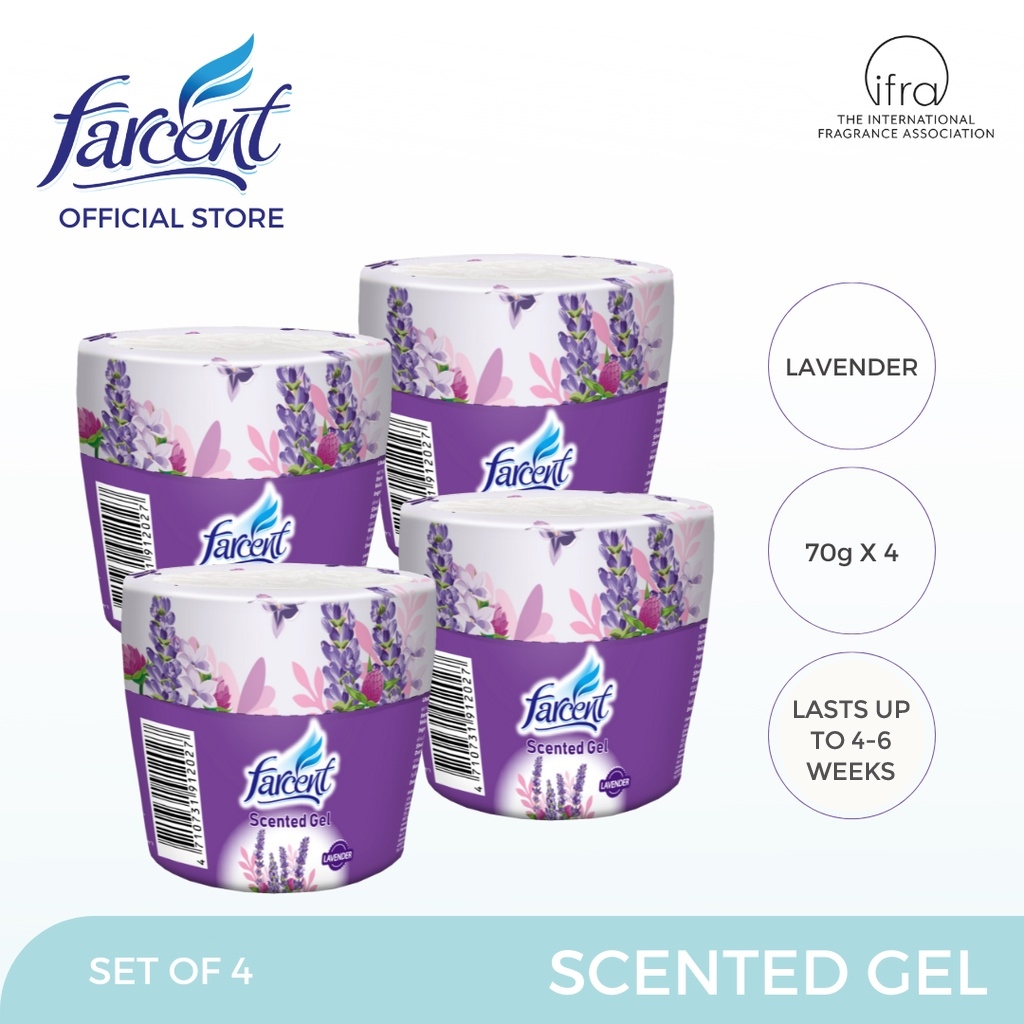 Farcent Air Freshener Scented Gel - Lavender Set of 4 (70g each) | Shopee Philippines
