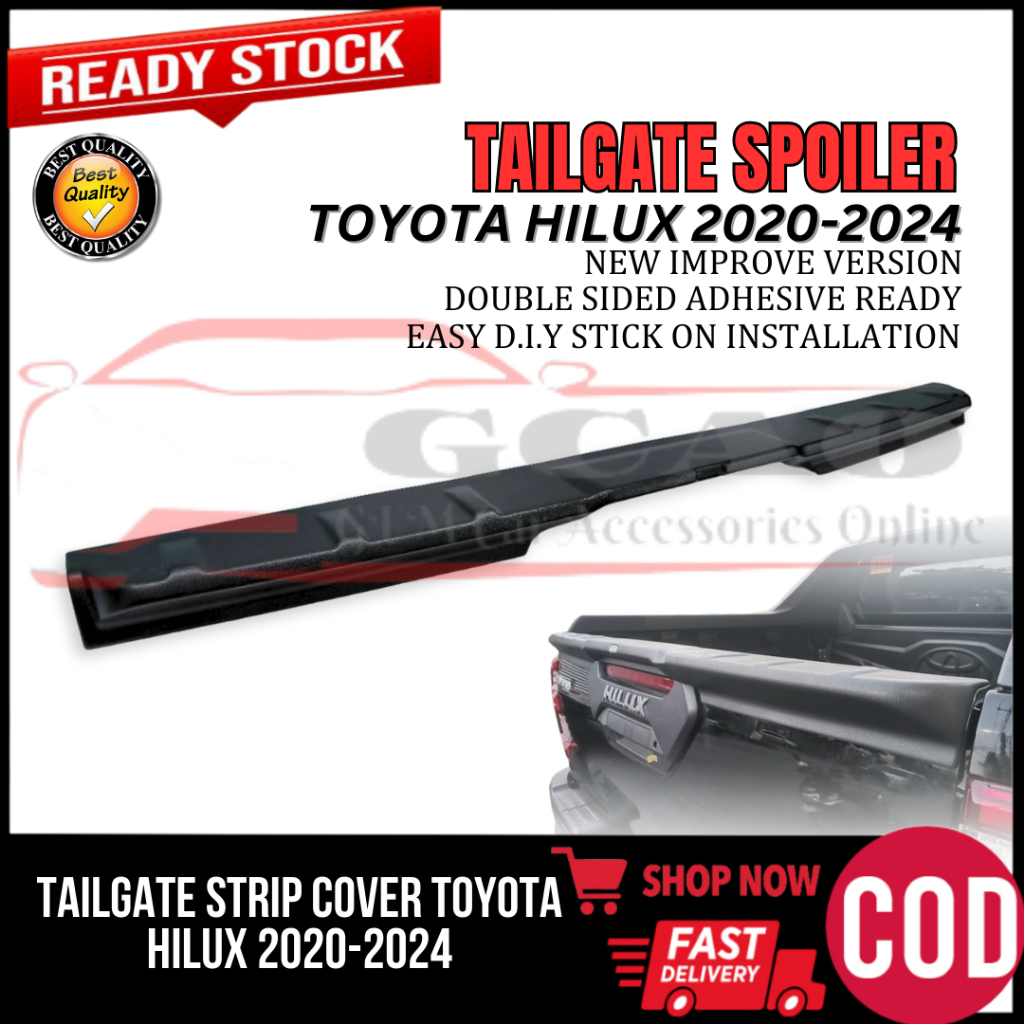 GCAO TAILGATE STRIP COVER TOYOTA HILUX 2020-2024 (10994) | Shopee ...