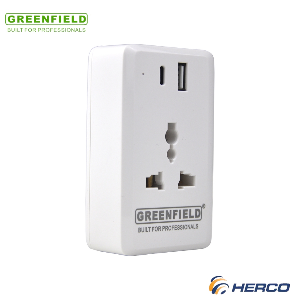 Greenfield Universal Adaptor with USB-A + Type-C | Shopee Philippines