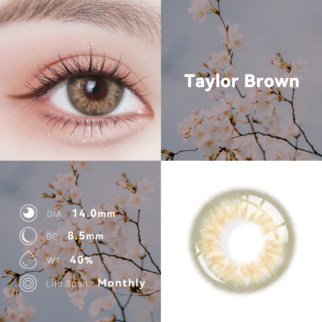 Midroo 2PCS\Pair OMG Brown contact lenses color contact lenses Graded 0 ...