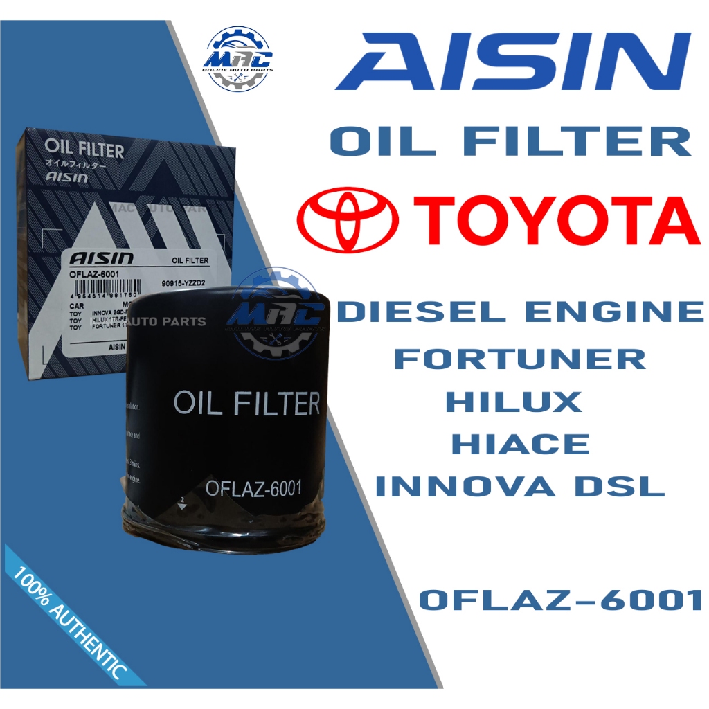 AISIN Oil Filter OFLAZ-6001 same as VIC C-111 for TOYOTA FORTUNER ...