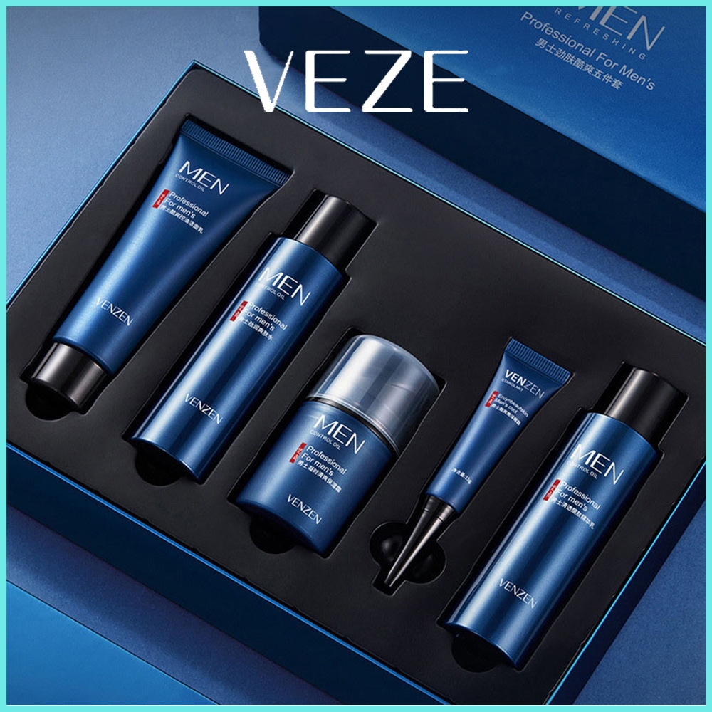VEZE Men's Skin Care 5 In 1 Moisturizing Oil Control Facial Cleanser ...