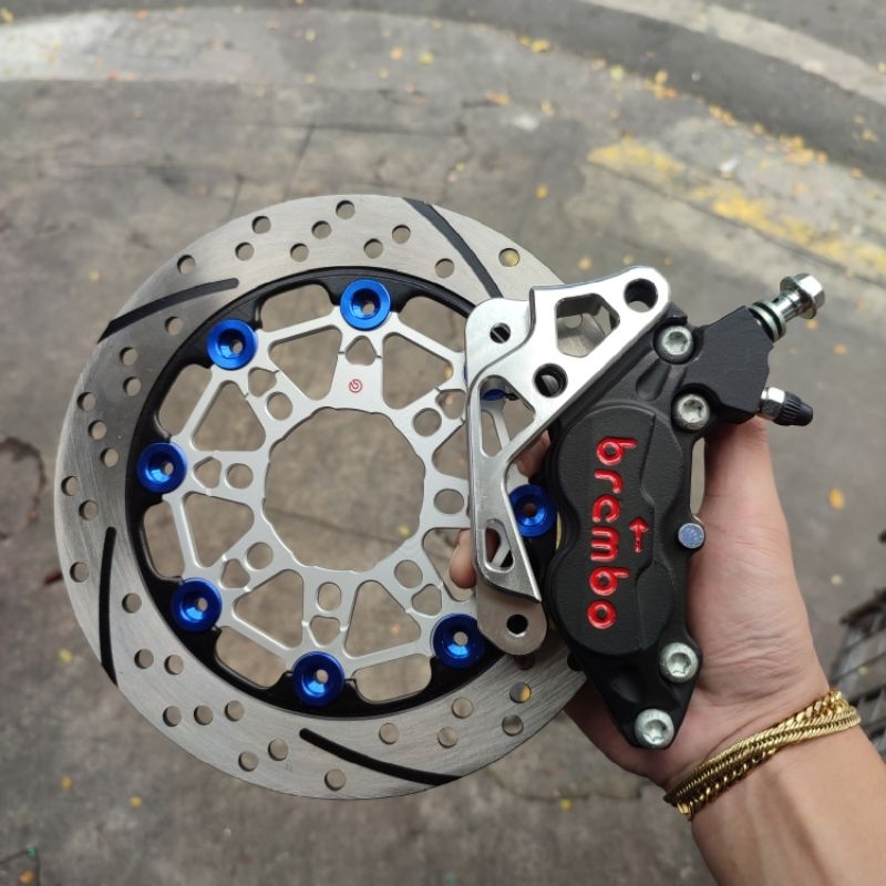 Honda Click/Beat 4pot Left Caliper Set w/ Bracket & 4holes 220mm Float ...
