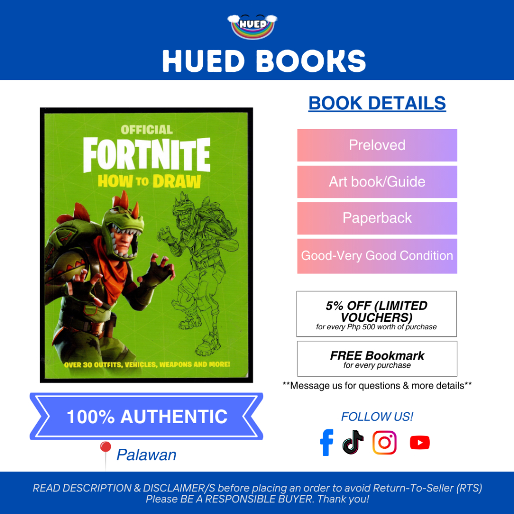 HUED Books Preloved OFFICIAL FORTNITE HOW TO DRAW | Shopee Philippines