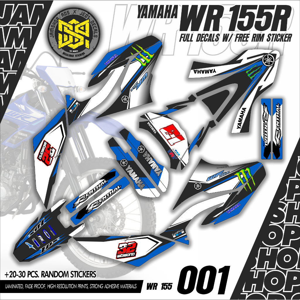 WR 155 Yamaha Full Decals w/ FREE RIM STICKER - Customized Design ...