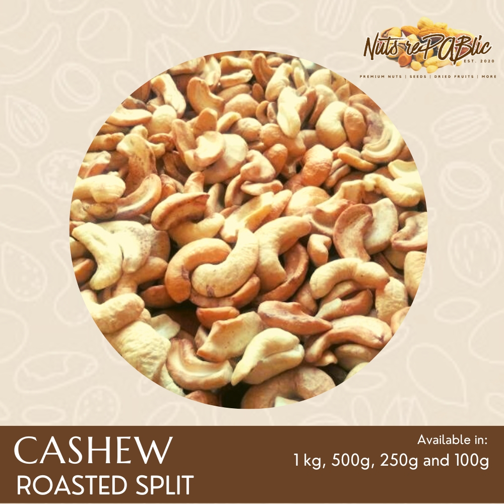 Roasted Split Cashew 250g/500g/1kg – No Salt, No Oil, Crunchy, Healthy ...