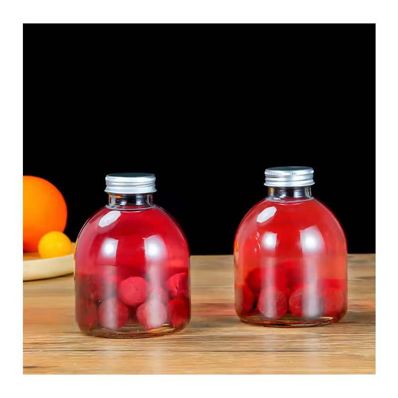 Clear Glass Bottle For Juice Coffee Fruit Wine Bottles 350ml 500ml ...