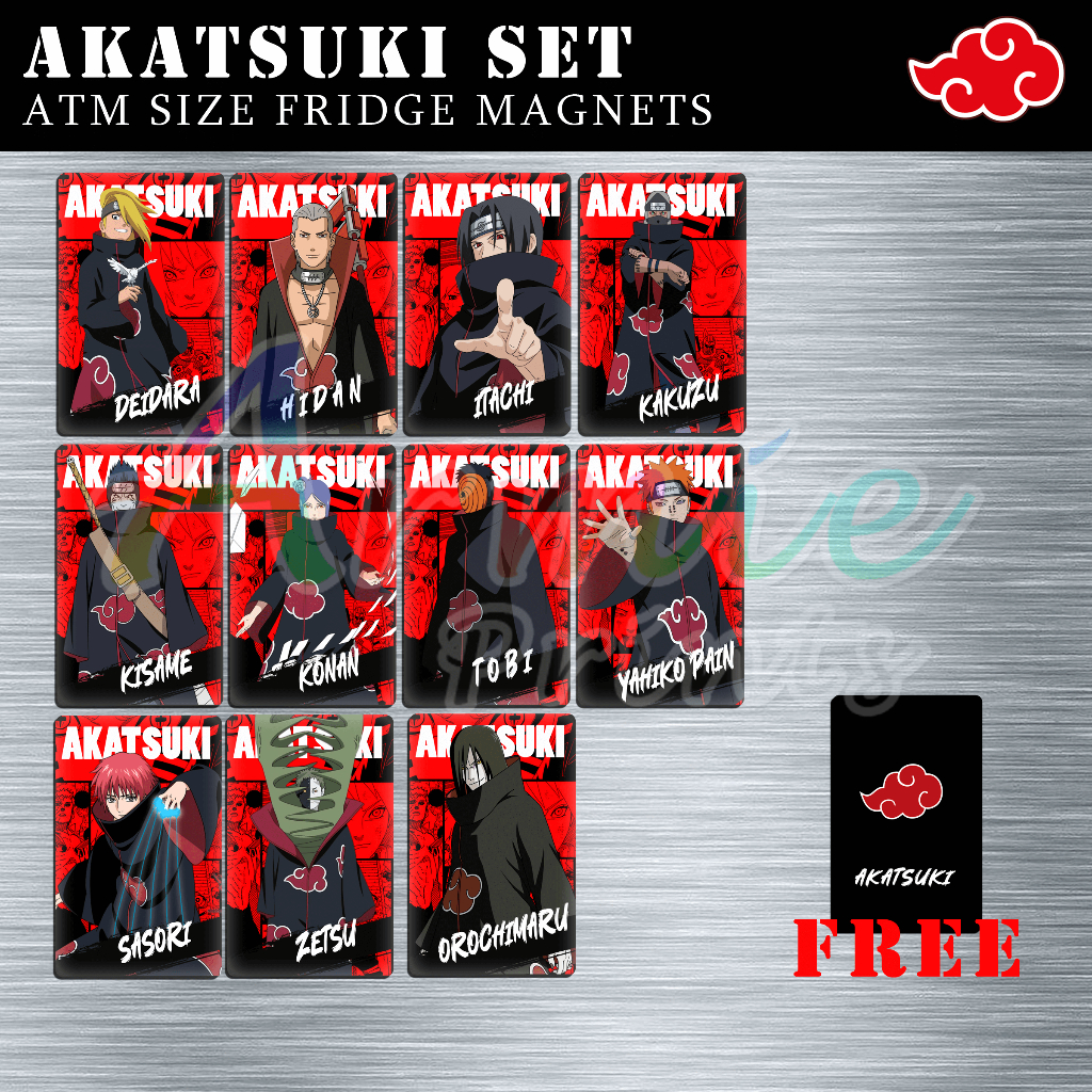 Anime | Naruto | AKATSUKI SET ATM Size Ref Magnets | Shopee Philippines